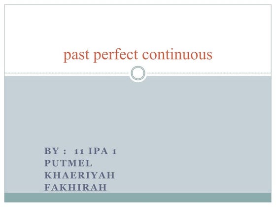 Past perfect | PPT