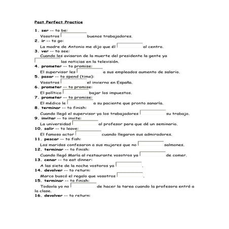 Past perfect practice | DOC