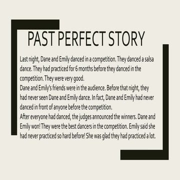 Past perfect story | PPT