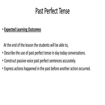 Past Perfect Tense NEW PPTX Updated PDF Version | PDF