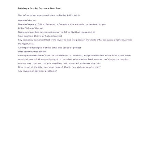 Past performance everything | PDF