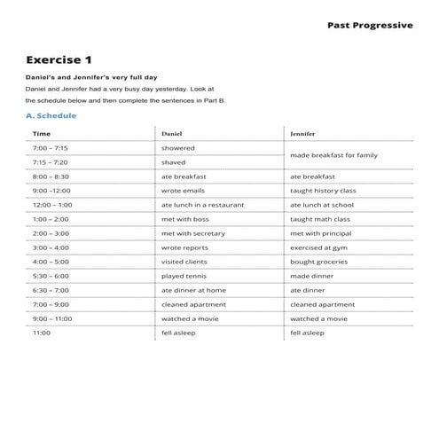 Past progressive | PDF