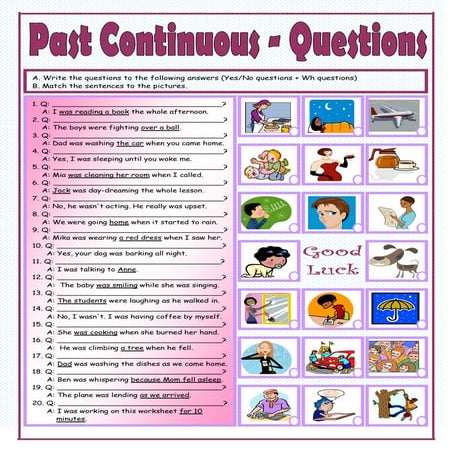 Past progressive 2-questions | PDF