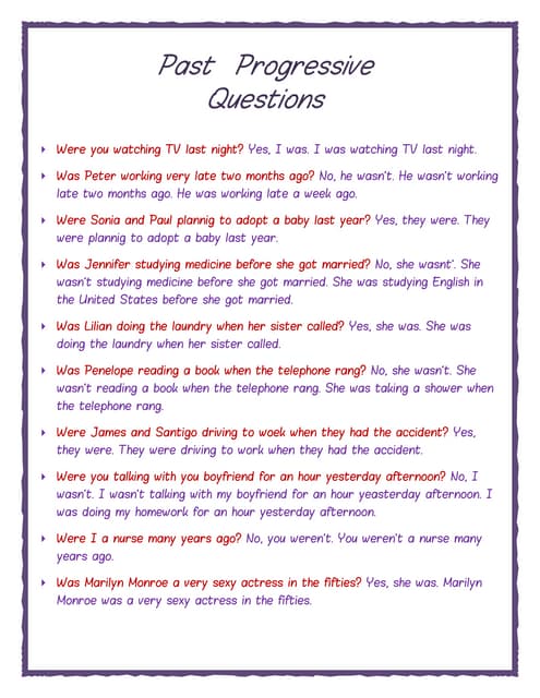 Past Continuous Presentation | PPT