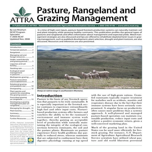 Pasture, Rangeland, and Grazing Management | PDF