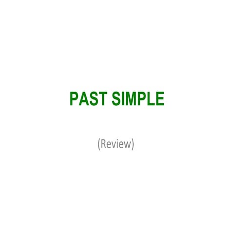 Past Simple Presentation | PPT
