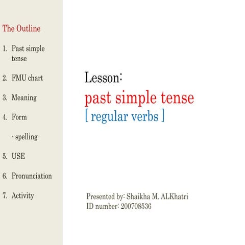 simple past tense | PPT