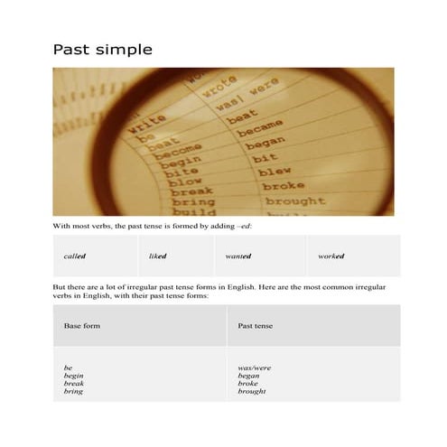 Past simple | PDF