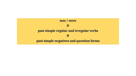 The Simple Past Presentation | PPT