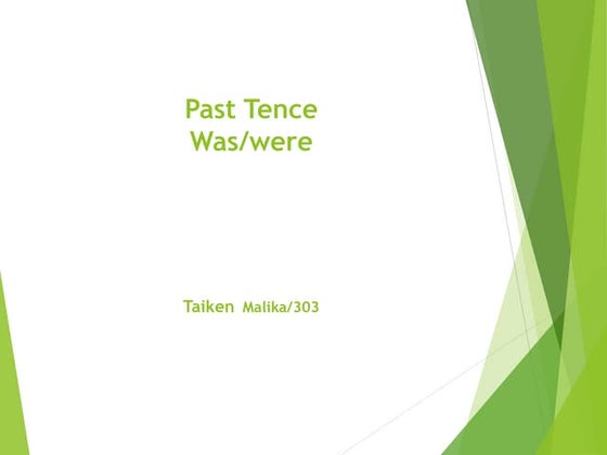 Past of the Verb to be - Was/ Were | PPT