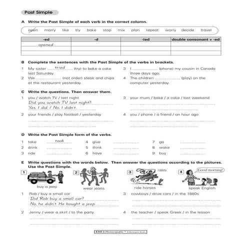 Past Simple Grammar Activity *ref 4 | PDF