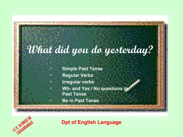 Past tense ppt | PPT
