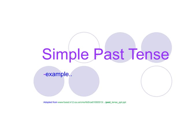Past tense ppt | PPT