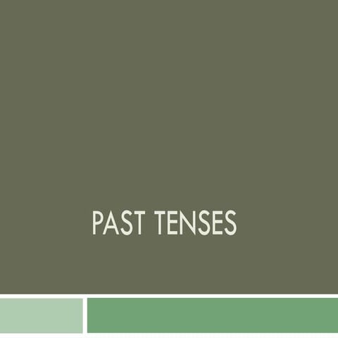 Past Tenses Power Point Presentation for Elementary classses | PPT