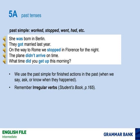 Past tenses: simple, continuous and perfect | PPT