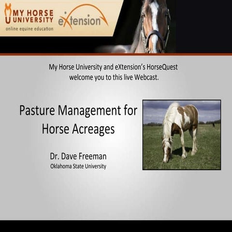 Pasture Management For Horse Acreages (Freeman) | PPT