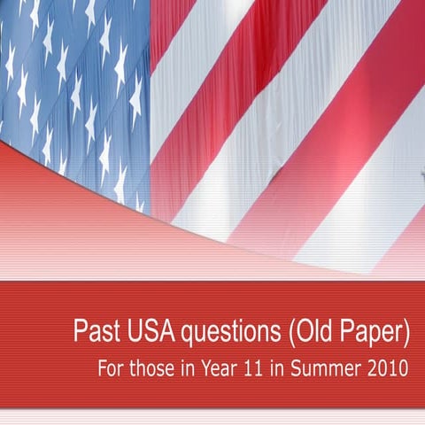 Past Usa Questions (Old Paper) | PPT