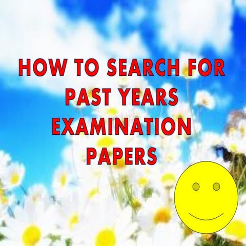 PAST YEARS EXAMINATION PAPERS | PDF