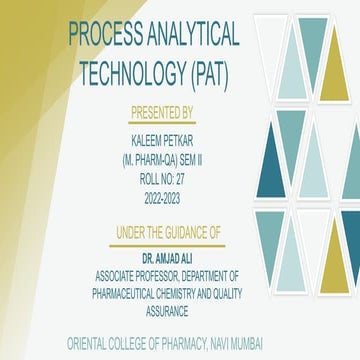 Process Analytical Technology (PAT) | PPTX