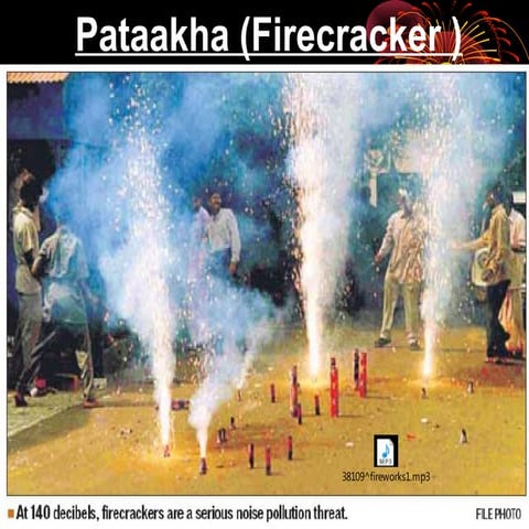 Pataakha(firecrackers) - cause of noise and air pollution. | PPT ...