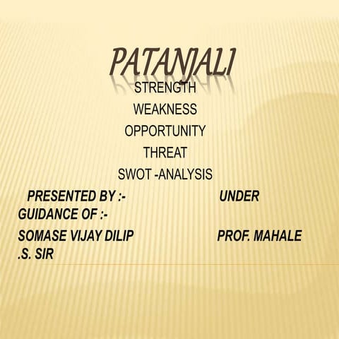 Patanjali ppt | PPTX