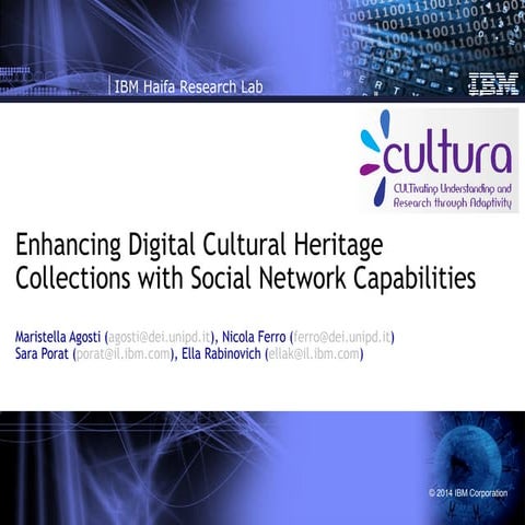 Enhancing Digital Cultural Heritage Collections with Social Network Capabilities | PPT