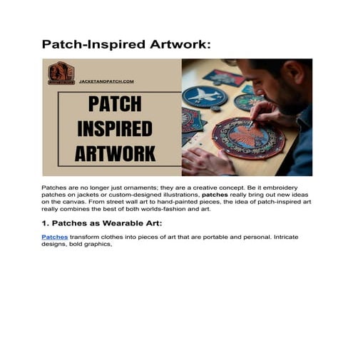 Patch-Inspired Artwork: A Creative Fusion of Fashion and Art | PDF