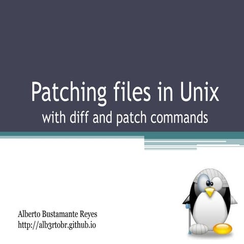 Patching files in unix using diff and patch commands | PPTX