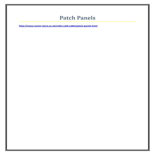Patch panels | DOC