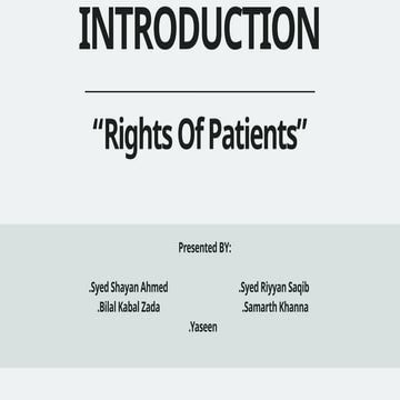the rights of pateints and why they matter | PPTX