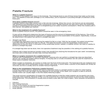 Patella Fracture | PDF