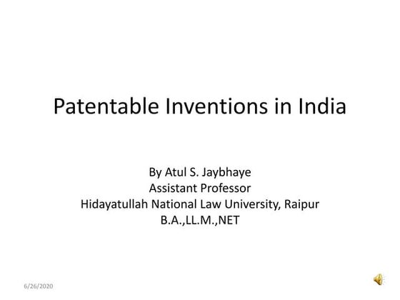 Patentable and Non-Patentable inventions.pptx