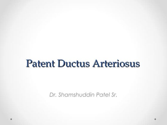 Patent Ductus Arteriosus | PDF