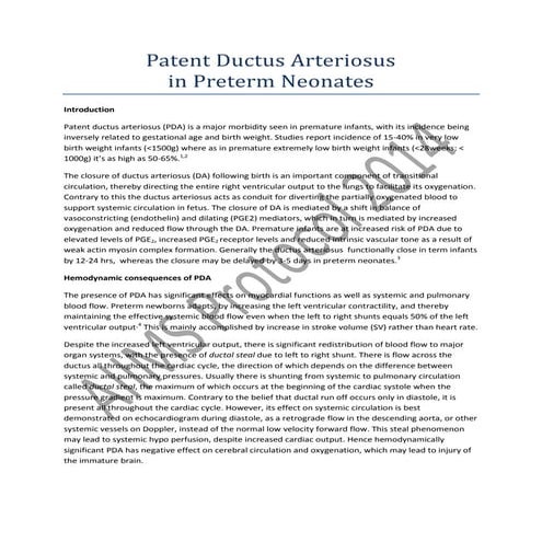 Patent Ductus Arteriosus (PDA) | PPTX