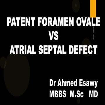 Patent foramen ovale vs atrial septal defect | PDF