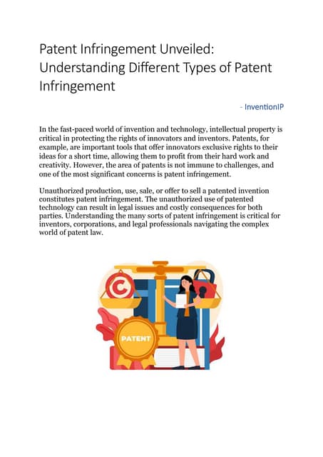 Exploring Patent Infringement in the USA Types and Implications.pptx