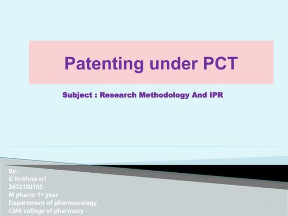 International patent law | PPT