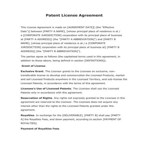 PATENT LICENSE AGREEMENT | PDF