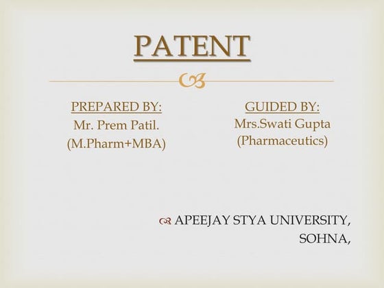 Patent | PPT