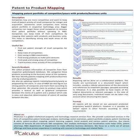 IPCalculus - Patent Product Mapping | PDF | Business | Business and Finance