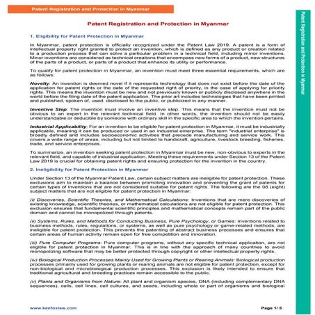 Patent Registration and Protection in Myanmar .pdf
