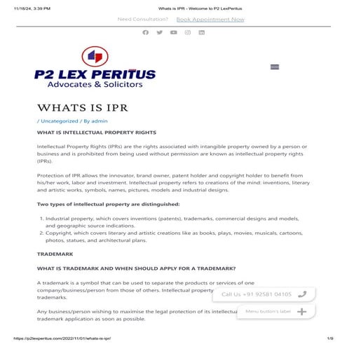 Understanding Intellectual Property Rights (IPR): A Complete Guide | PDF