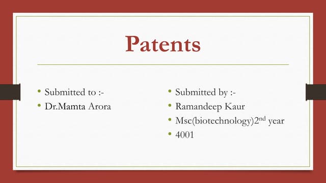 Patent | PPTX
