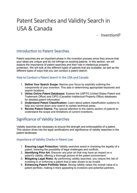 Key Steps in Conducting a Patent Invalidity Search | Protect Your IP with InventionIP | PDF