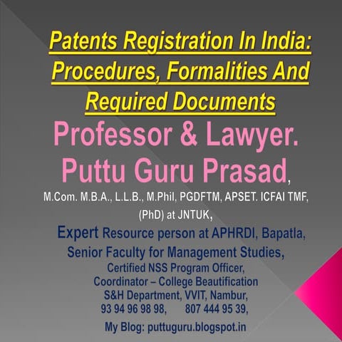 Patents registration | PPTX