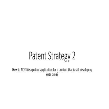 Patent strategy course 2/10 | PPT