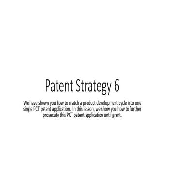 Patent strategy course lesson 8/10 | PPTX
