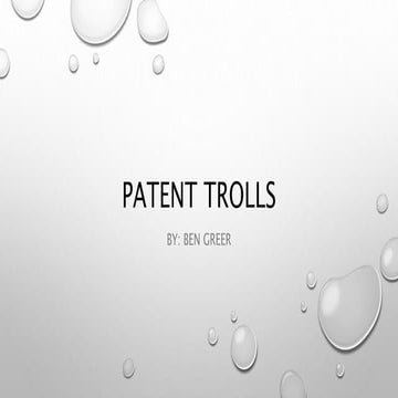 Patent trolls | PPTX | Law