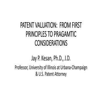 Valuation of Patents and Intellectual Property Assets | PDF