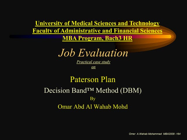 Job evaluation and grading methods | PDF